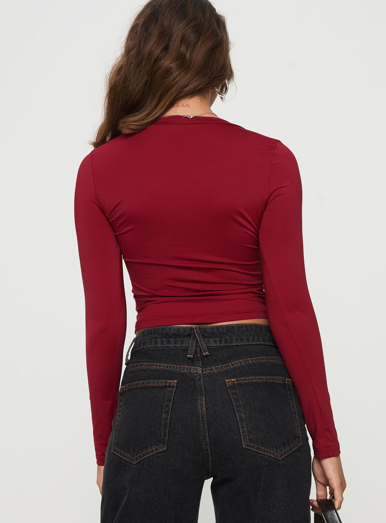 Pitta Long Sleeve Top Red | Princess Polly AU