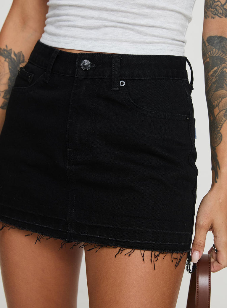 Aster Mini Skirt Black | Princess Polly AU
