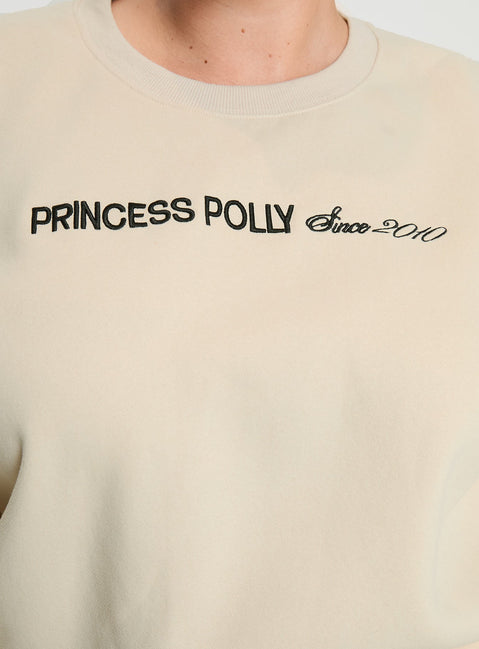 Princess Polly Crew Neck Sweatshirt Block / Cursive Text Stone Curve ...