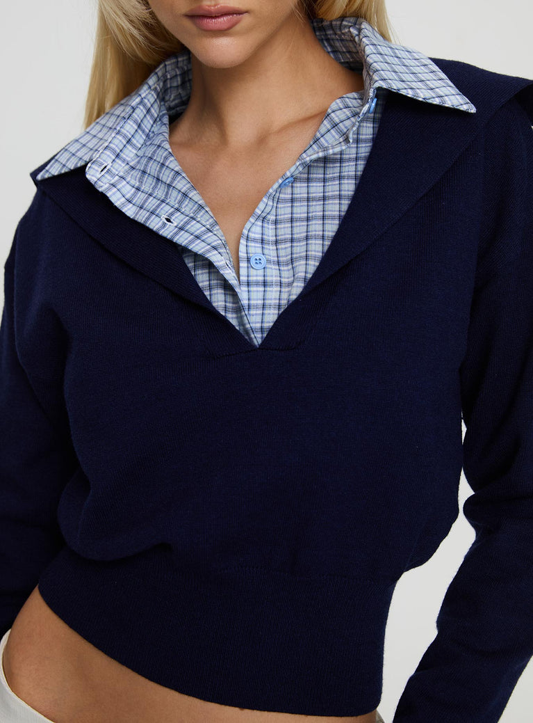 Racquet Club Knit Navy | Princess Polly AU