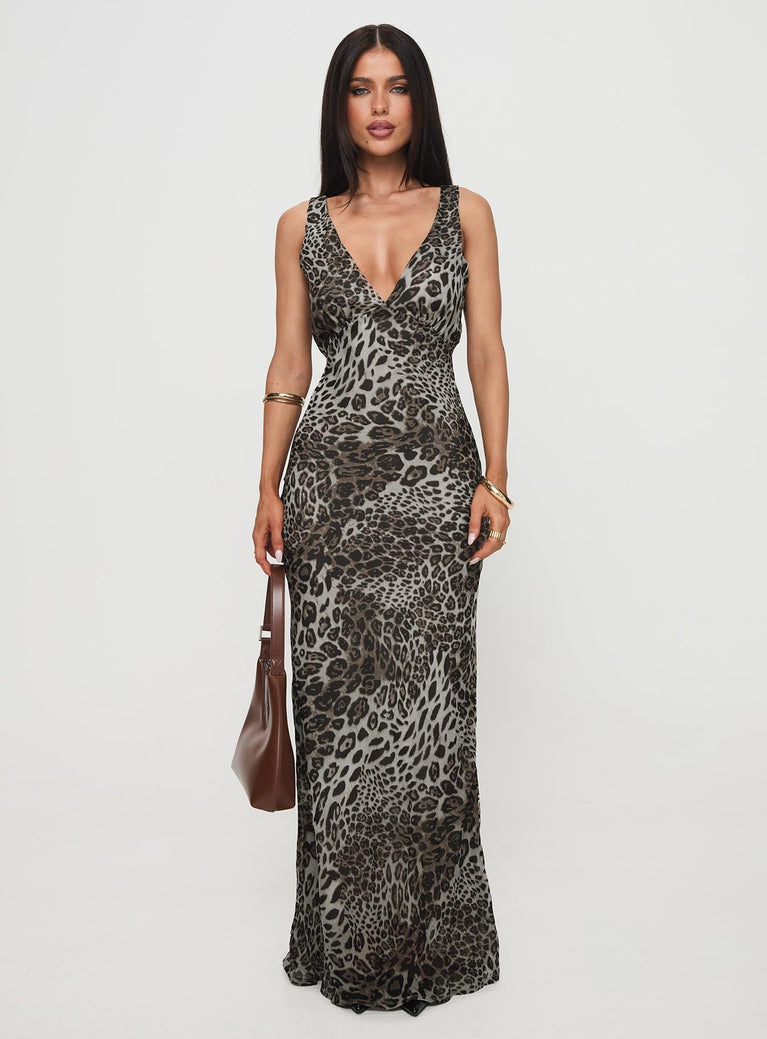 Nellie Maxi Dress Leopard | Princess Polly AU
