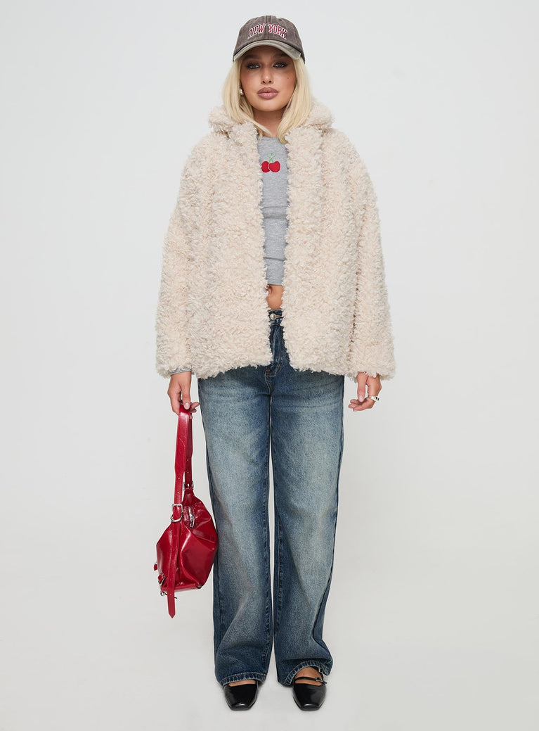 Lone Star Shearling Jacket Cream | Princess Polly AU