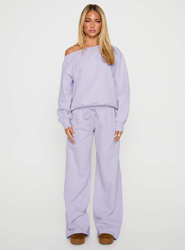Dodie Wide Leg Pants Washed Lavender | Princess Polly AU