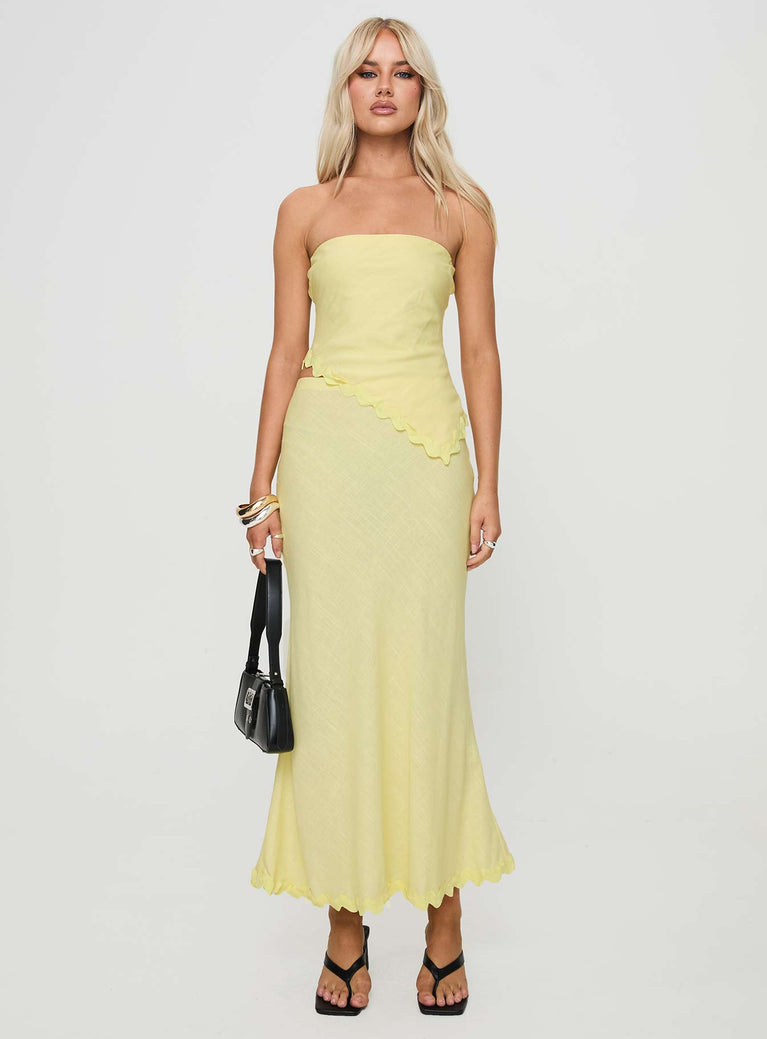 Sunburst Strapless Top Yellow | Princess Polly AU
