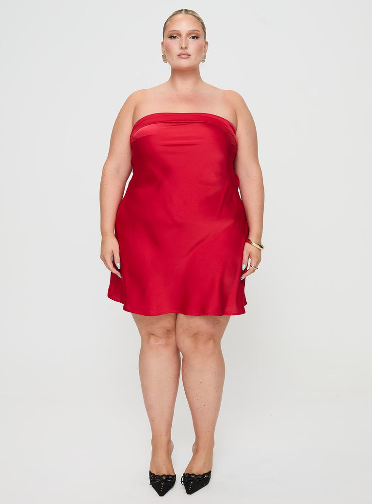 Phillipa Mini Dress Red Curve | Princess Polly AU