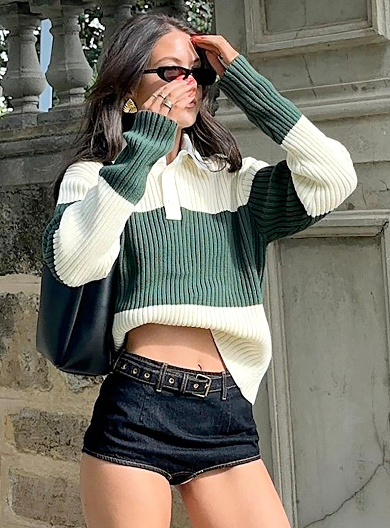 Prince Rugby Shirt Moss Stripe | Princess Polly AU