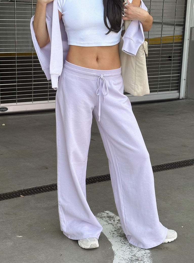 Dodie Wide Leg Pants Washed Lavender | Princess Polly AU