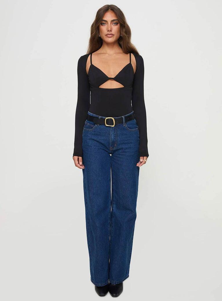Bolden Long Sleeve Bodysuit Black | Princess Polly AU
