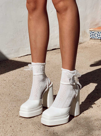 Alto Platform Heels Matte White | Princess Polly AU