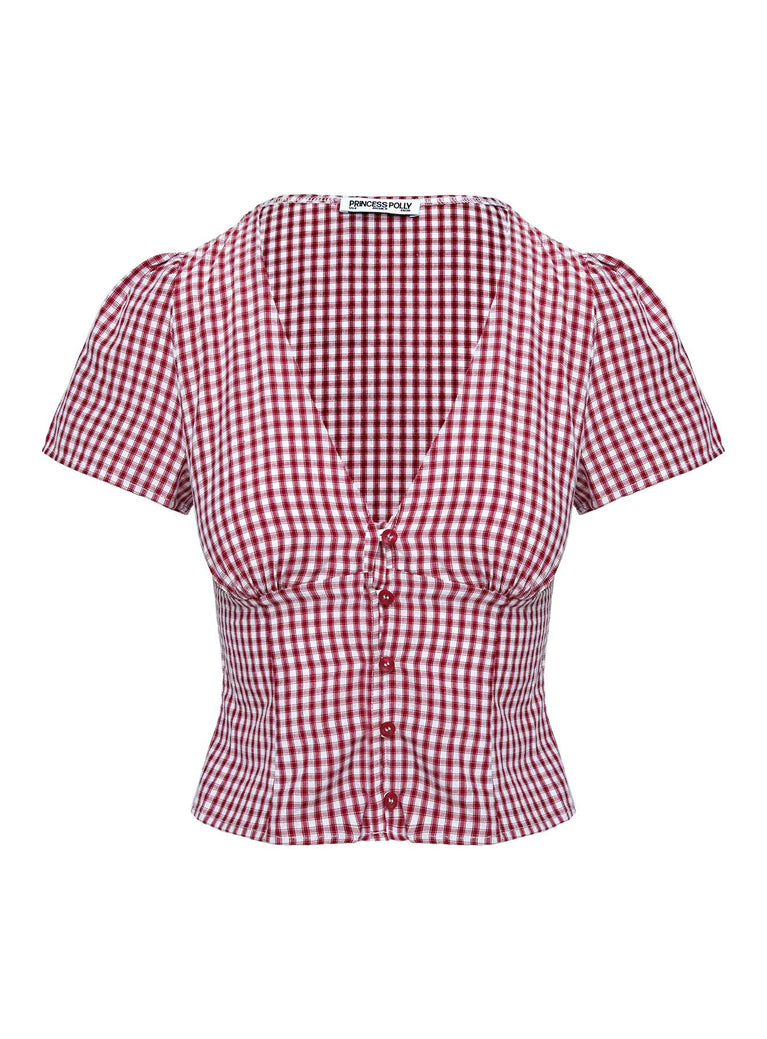 Isolda Top Red Gingham
