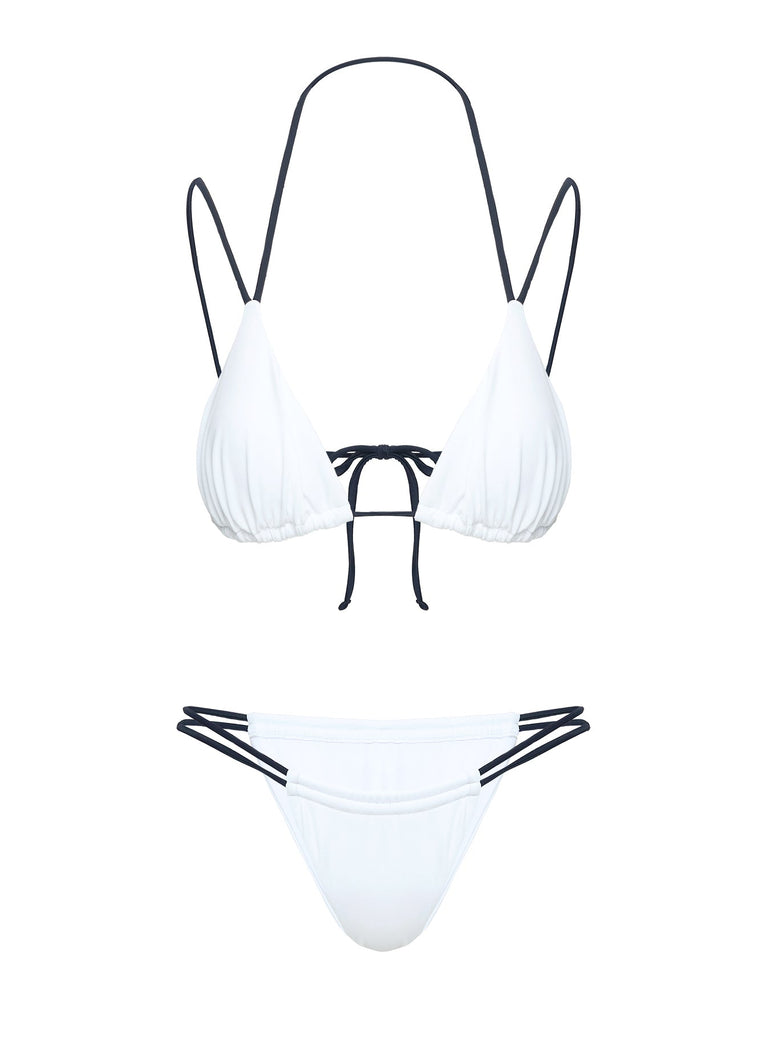 Vaylor High Cut Ruched Bikini Bottoms White | Princess Polly AU