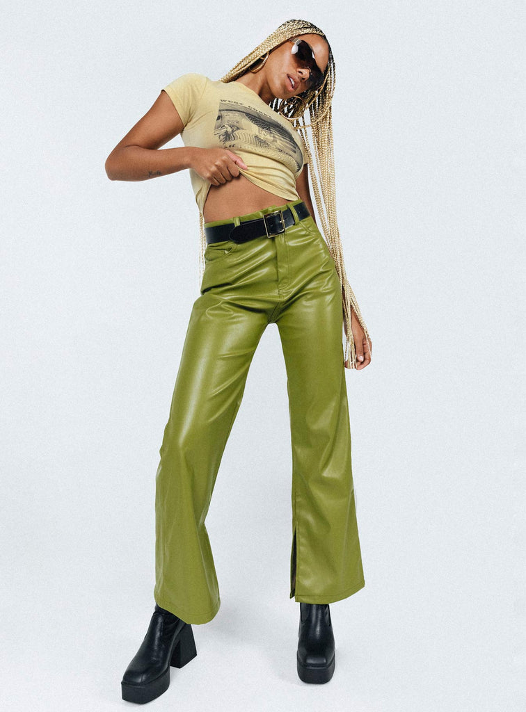 Fi PU Pants Green | Princess Polly AU
