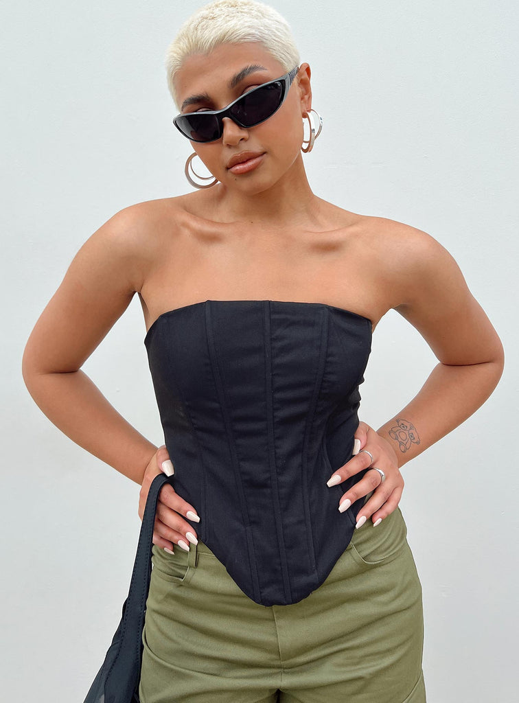 Jibson Strapless Top Black | Princess Polly AU