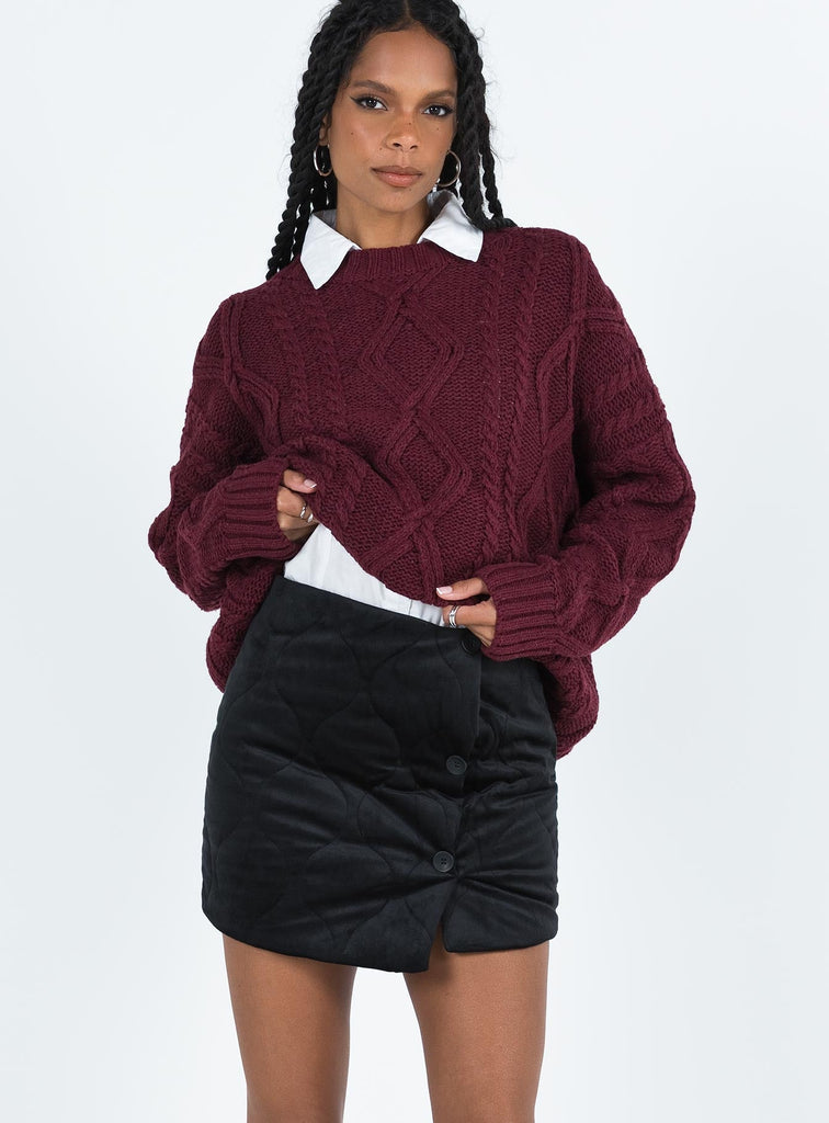 Koster Quilted Skirt Black | Princess Polly AU