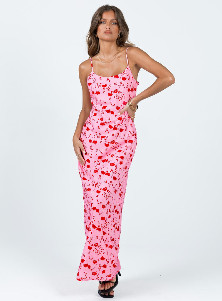 Cherry Dream Maxi Dress Pink | Princess Polly AU