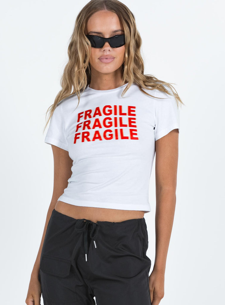 JGR & STN Fragile Baby Tee White | Princess Polly AU