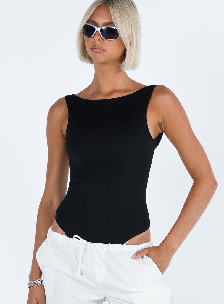 Coomba Backless Bodysuit Black | Princess Polly