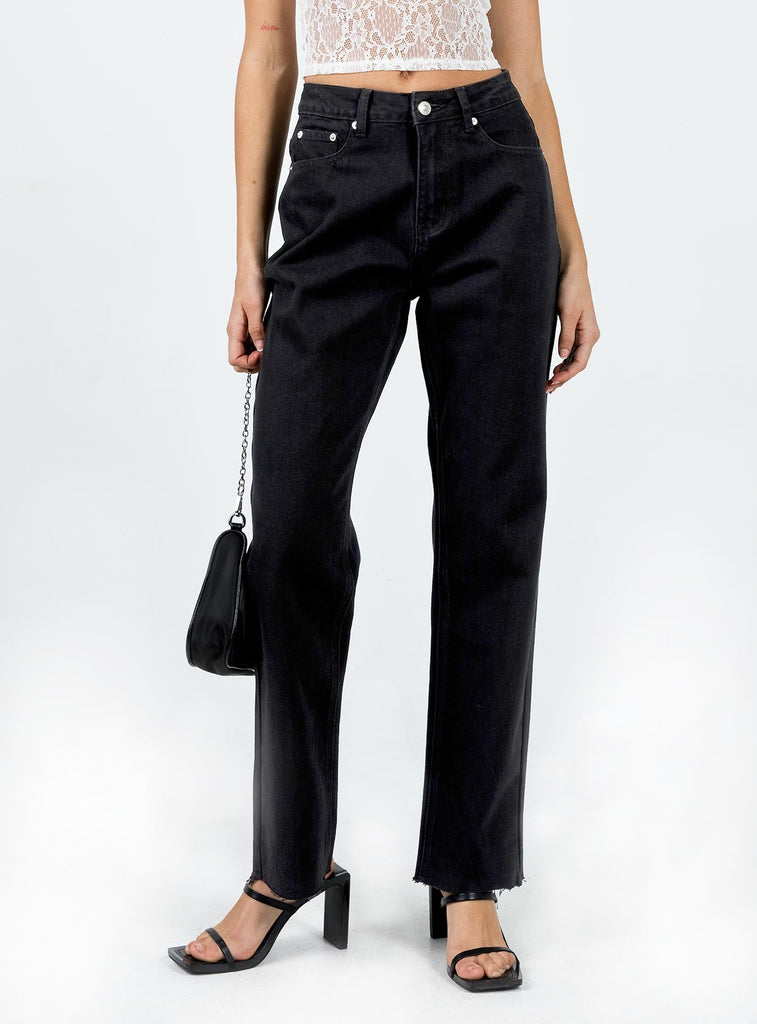 Gerarde Straight Leg Jean Black | Princess Polly AU
