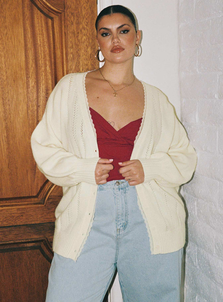 Oakleigh Cardigan Cream Curve | Princess Polly AU