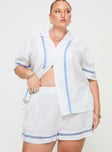 Sun Time Shorts White / Blue Curve