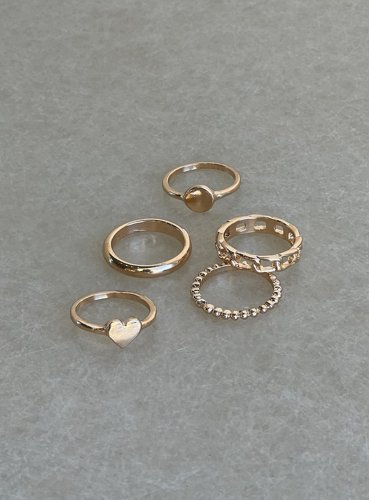 Spade Ring Set Gold | Princess Polly AU
