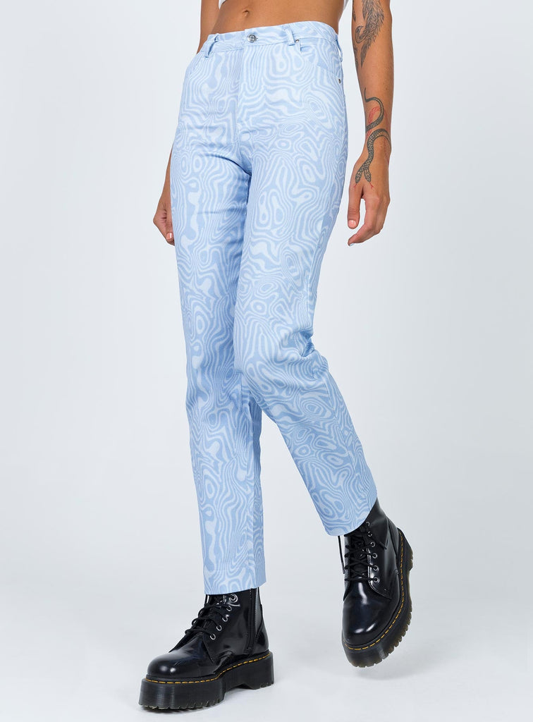 Addison Printed Jeans Blue | Princess Polly AU