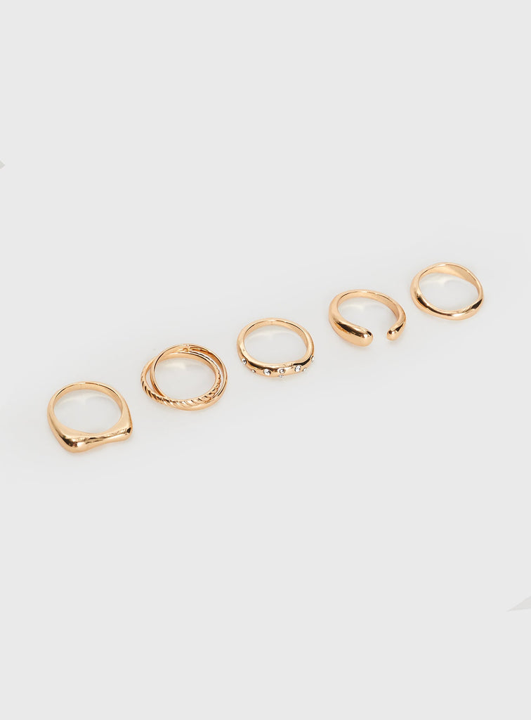 Moulded Ring Pack Gold | Princess Polly