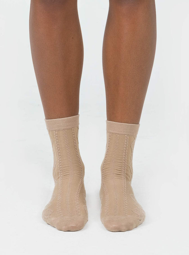 Ashmore Socks Beige | Princess Polly