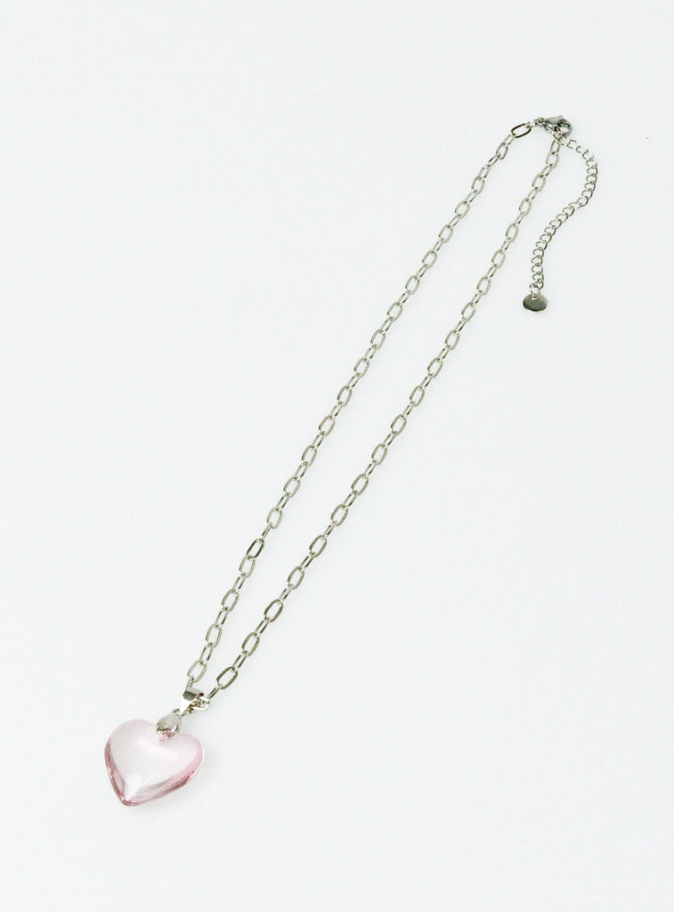 Laynie Necklace Silver / Pink | Princess Polly AU