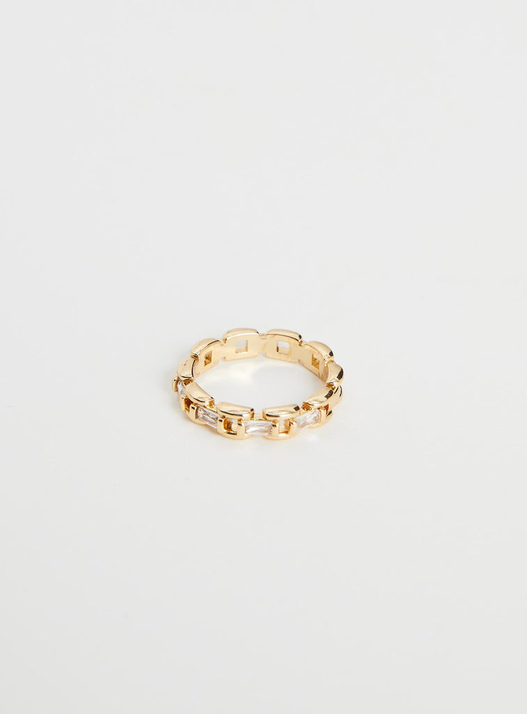 Riveting Gold Plated Ring Gold | Princess Polly