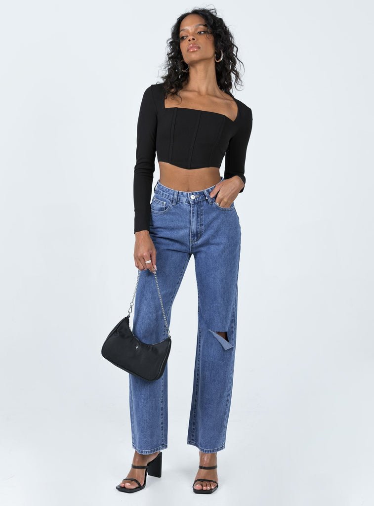 Sevina Wide Leg Denim Jeans Dark Wash | Princess Polly AU