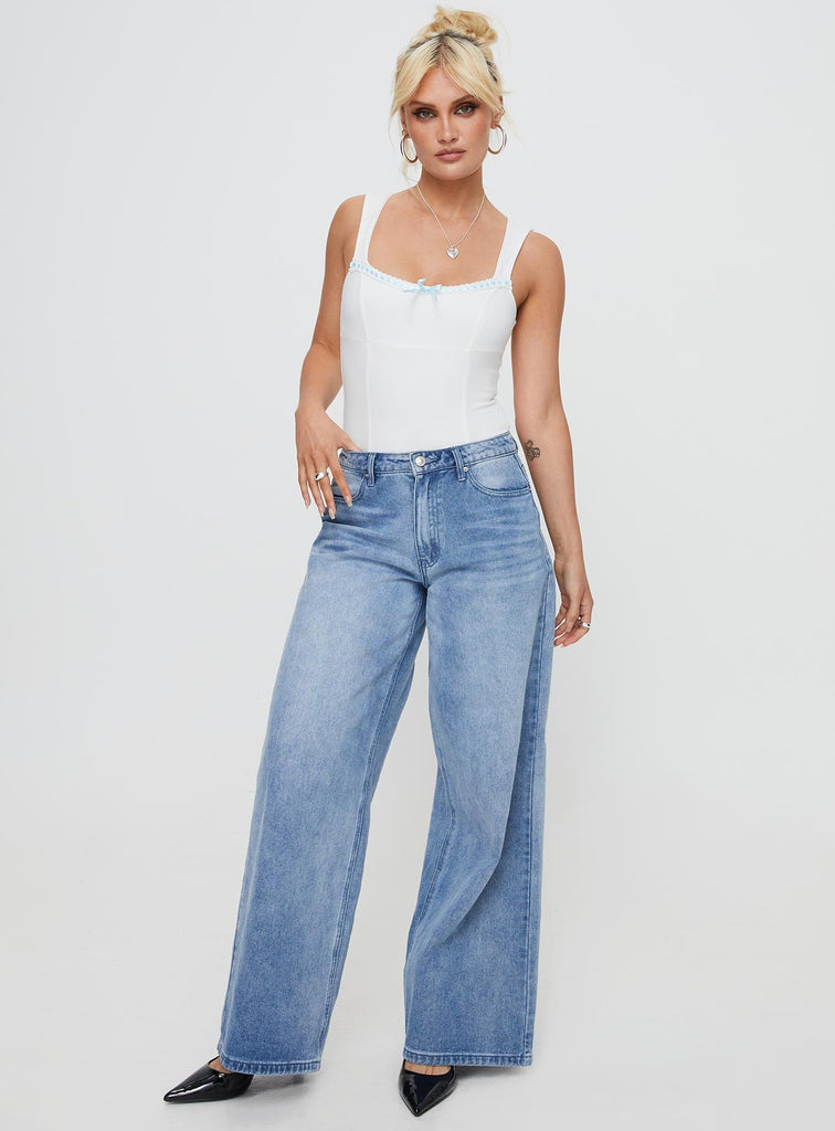 Nevali Bodysuit White | Princess Polly AU