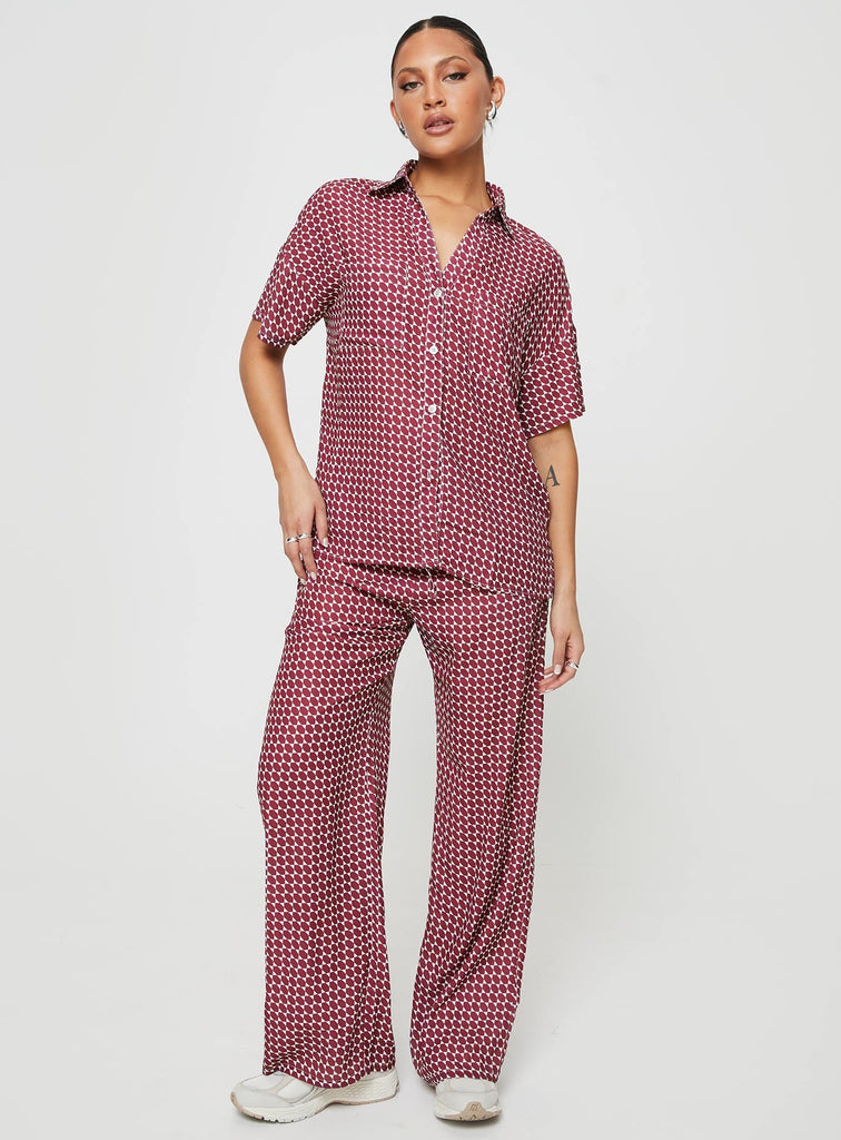 Allana Geo Set Burgundy | Princess Polly AU