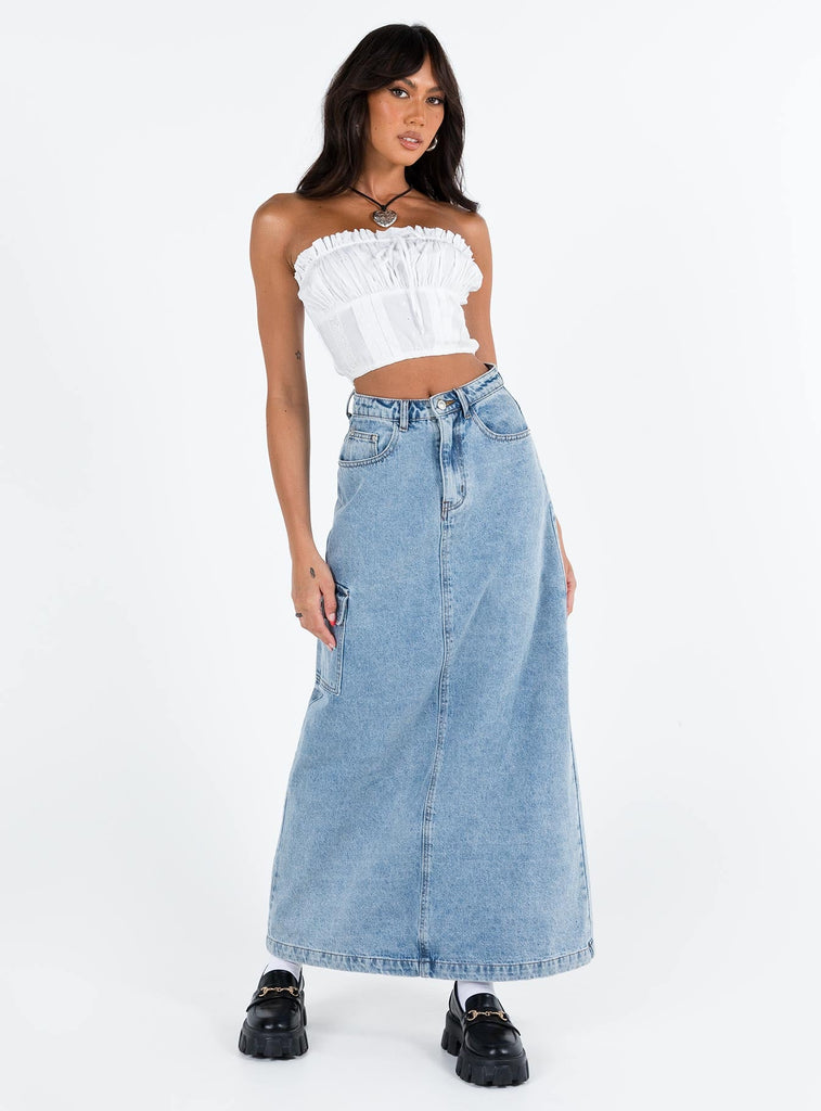 Vip Strapless Top White | Princess Polly AU