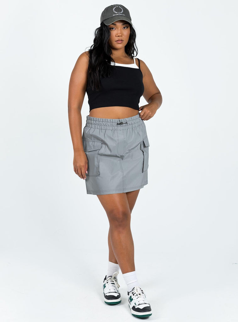 Leyana Cargo Mini Skirt Grey | Princess Polly AU