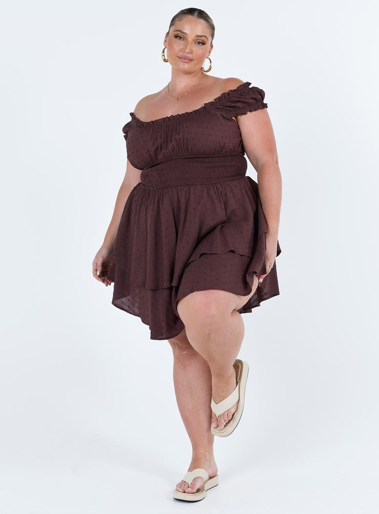 The Love Galore Playsuit Brown Curve | Princess Polly AU