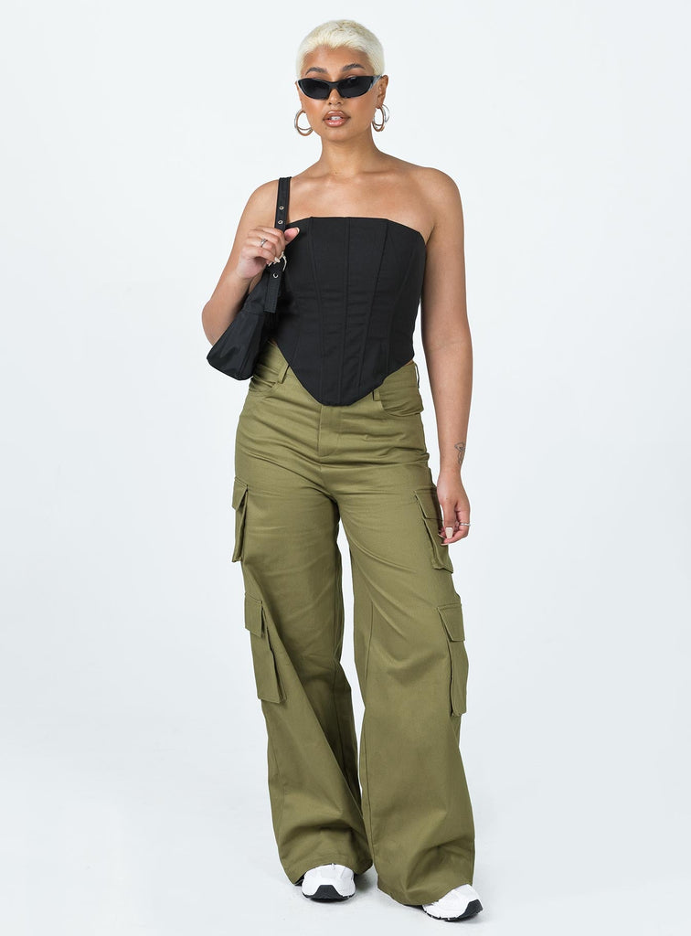 Jibson Strapless Top Black | Princess Polly AU