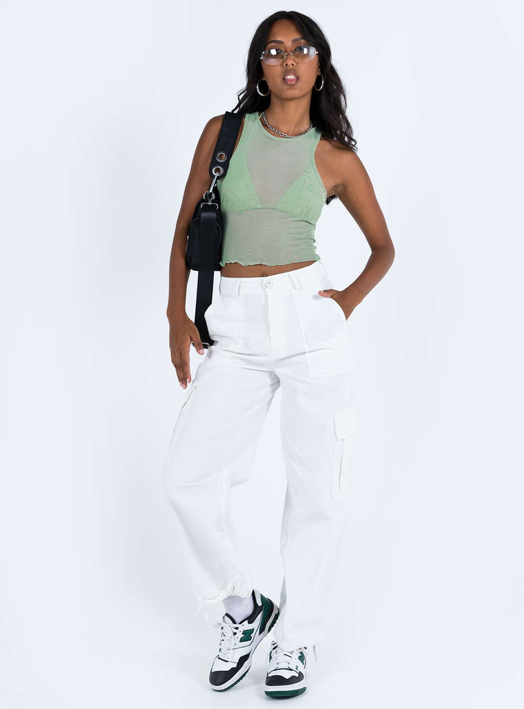 Topher Two Piece Mesh Top Green | Princess Polly AU
