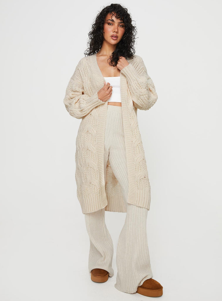 Bryer Longline Cardigan Cream | Princess Polly AU