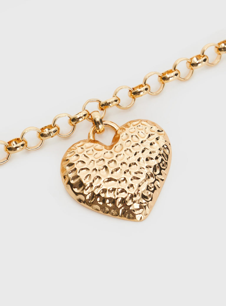Heart To Heart Necklace Gold | Princess Polly AU