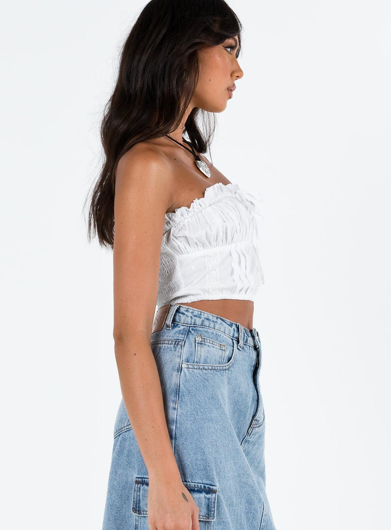 Vip Strapless Top White | Princess Polly AU