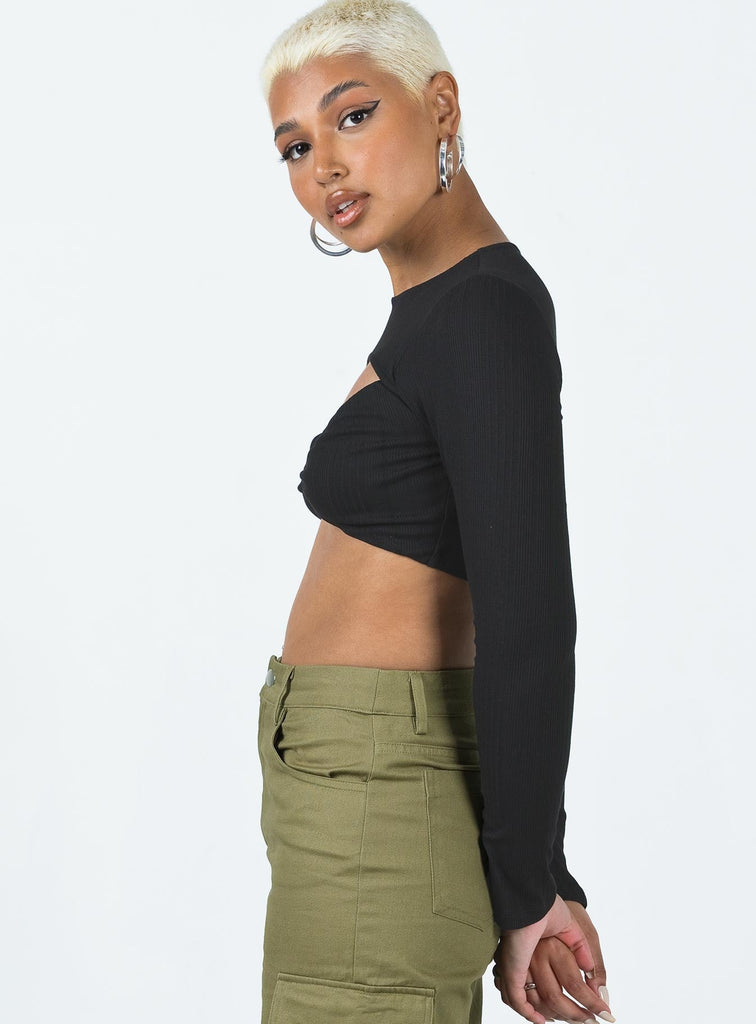 Riddell Long Sleeve Top Black | Princess Polly AU