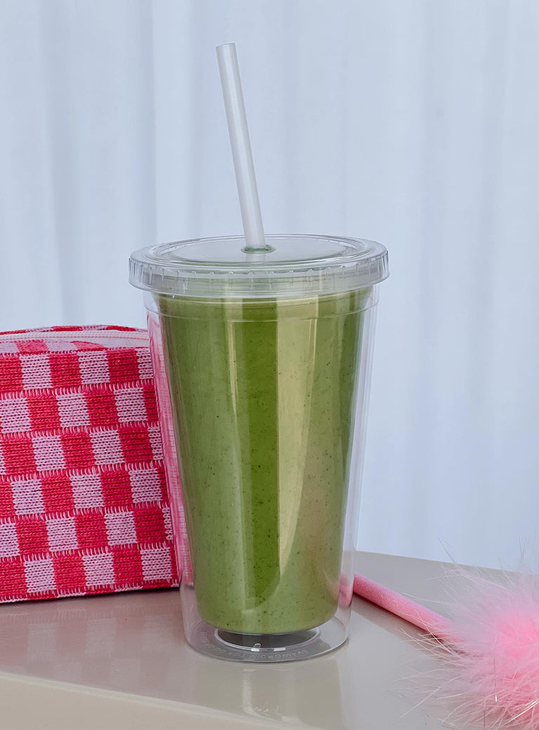 Sorry I'm Latte Iced Coffee Tumbler Clear / White | Princess Polly AU