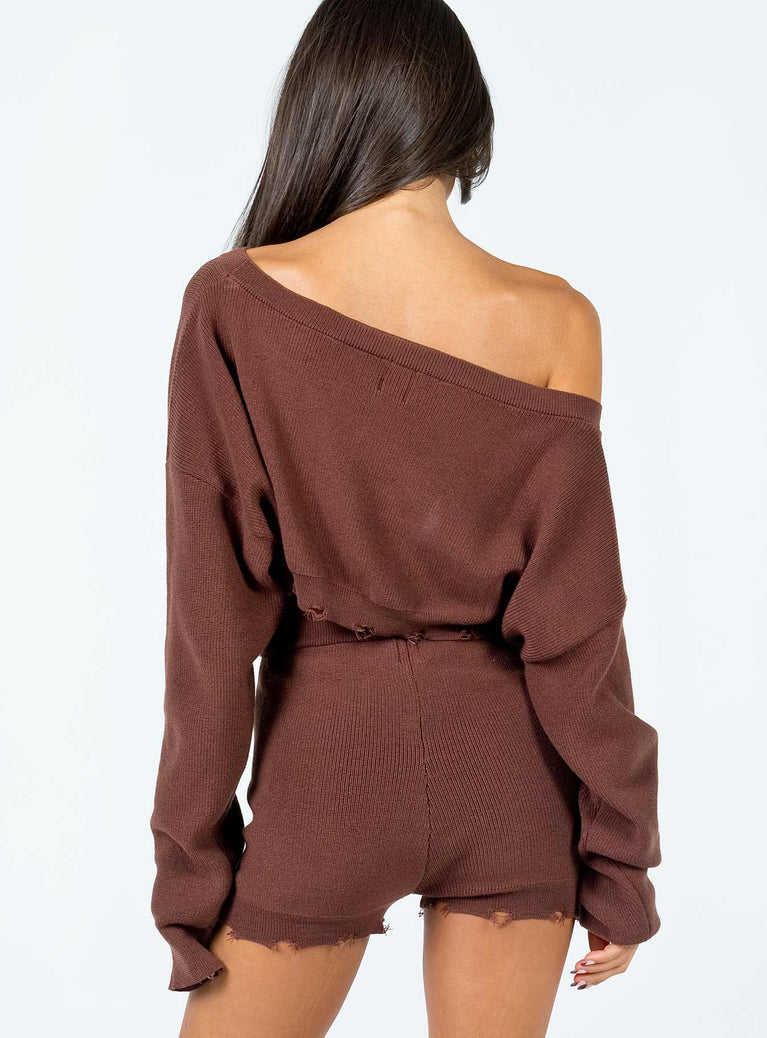 Hazel Knit Shorts Brown | Princess Polly AU