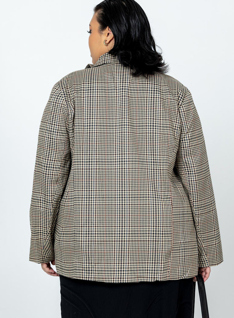 Mrs Nancy Blazer Beige Curve | Princess Polly AU