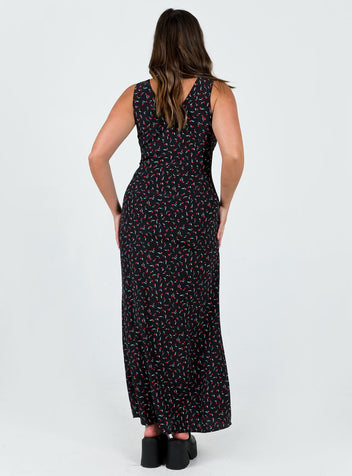 Garrick Maxi Dress Black / Red | Princess Polly AU