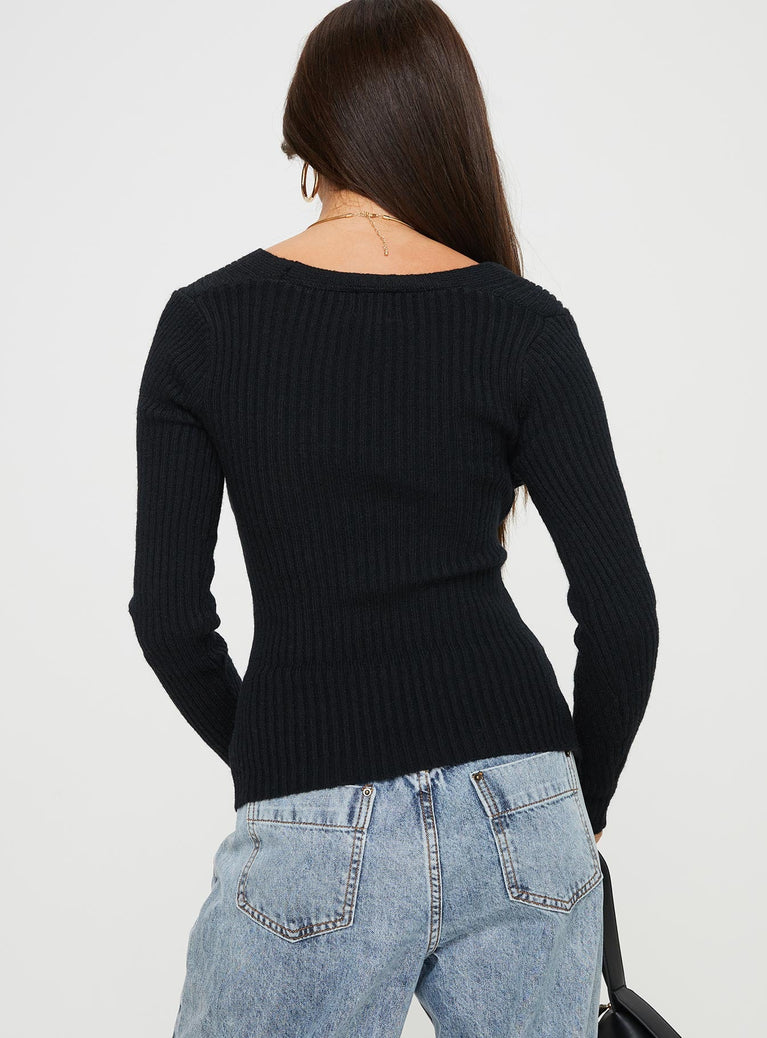 Pressler Cross Over Jumper Black | Princess Polly AU