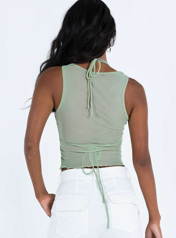 Topher Two Piece Mesh Top Green | Princess Polly AU