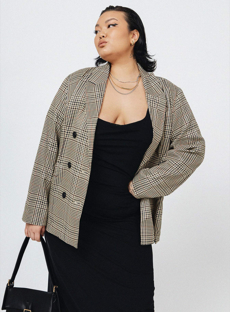 Mrs Nancy Blazer Beige Curve | Princess Polly AU